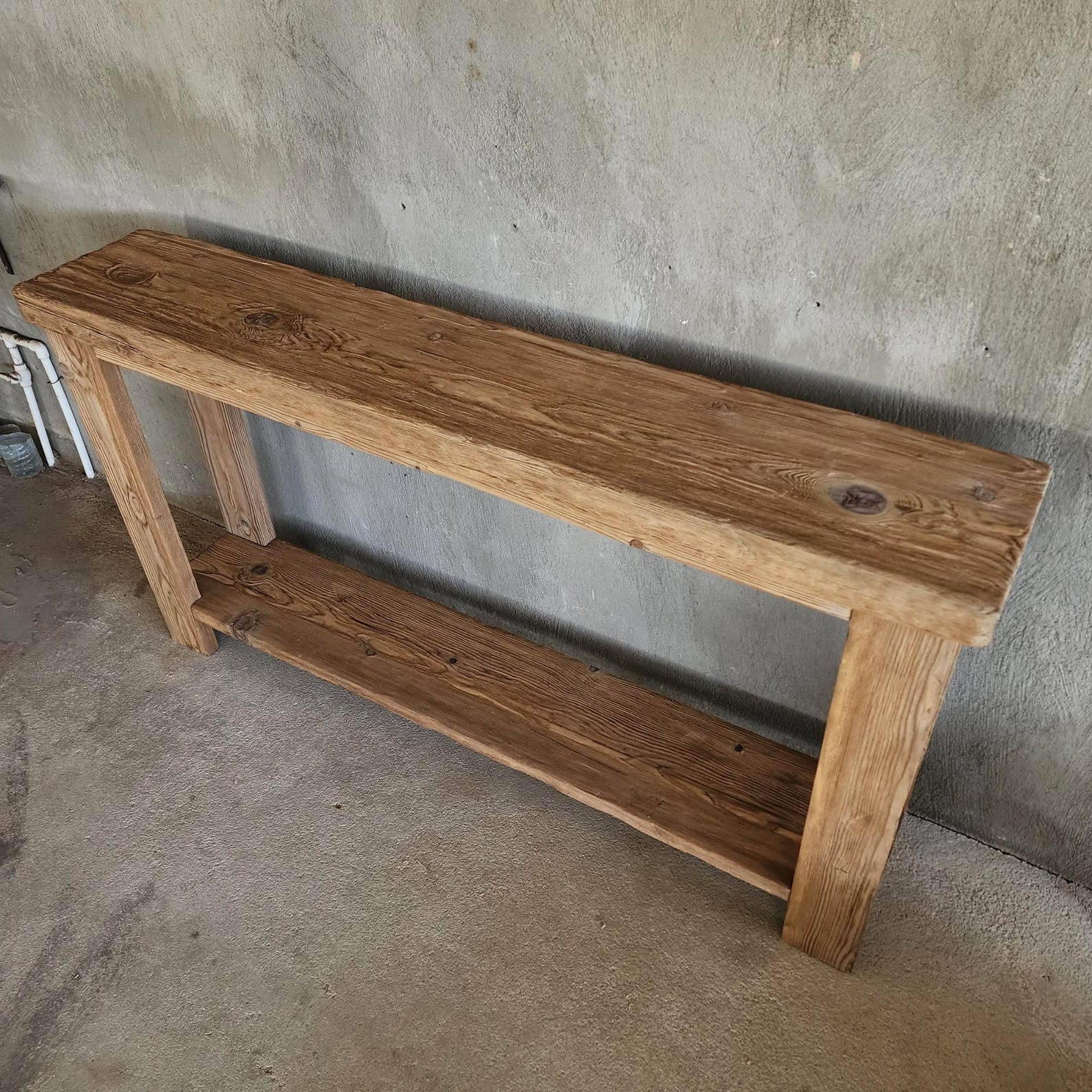 Rustic Narrow Console Table With Shelf - Handmade Wood Entryway Table ...