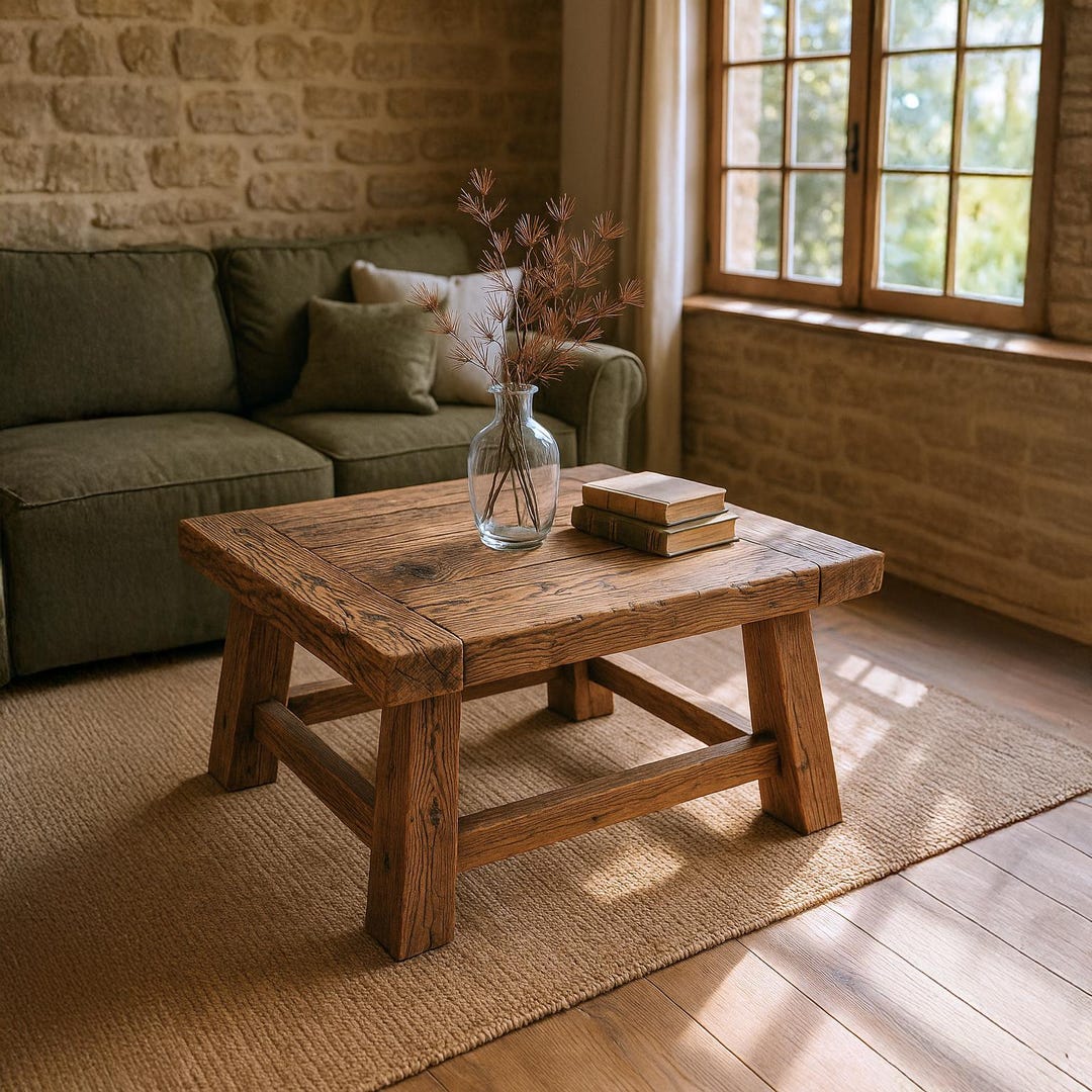 Rustic Square Coffee Table - Wood Living Room Table - Farmhouse Style ...