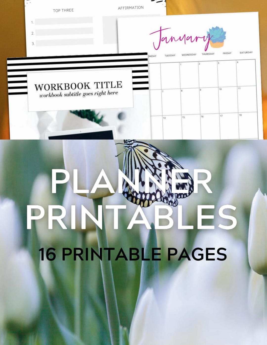 Butterfly-themed Daily, Weekly, and Yearly Planner Set | Colorful Goal ...