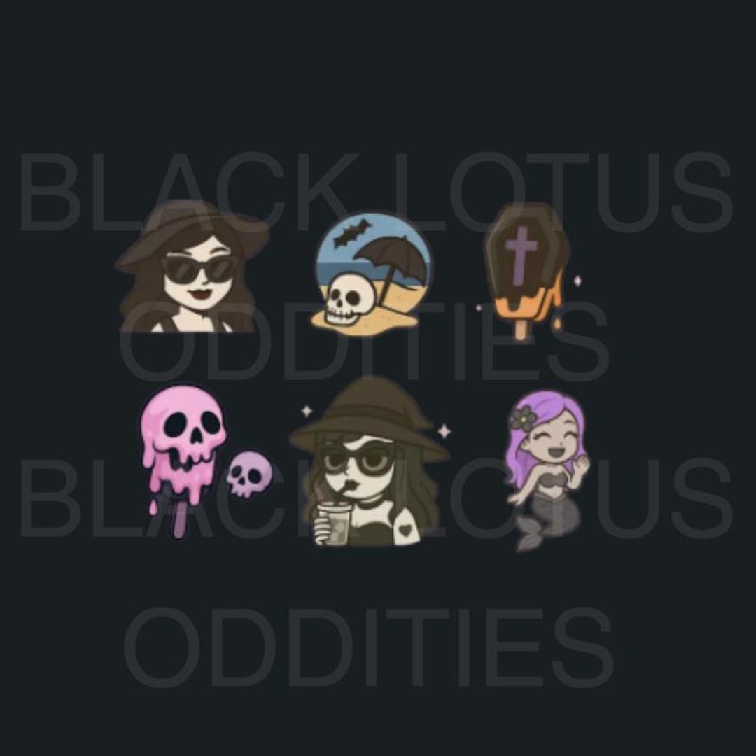 17 Summer Goth Ghoul Emote Bundle | Kawaii Pastel Goth Twitch & Discord ...