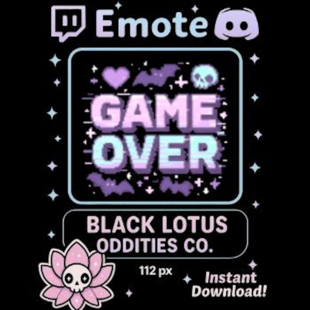 Pastel Goth Animated Game Over Emote: Kawaii Horror Twitch, Discord ...