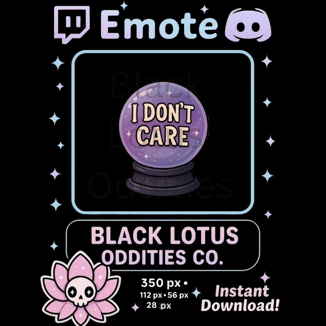 I DON'T CARE Crystal Ball Emote | Pastel Goth Sass PNG for Stream ...