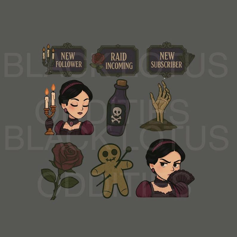 Gothic Victorian Emotes Bundle: Kawaii Pastel Goth Twitch & Discord ...