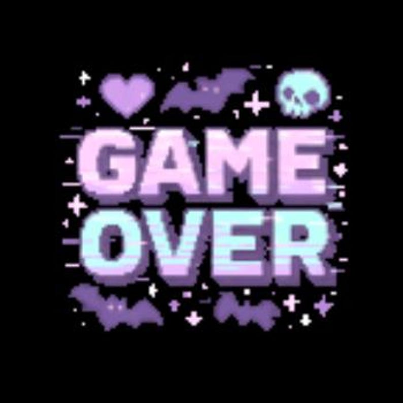 Pastel Goth Animated Game Over Emote: Kawaii Horror Twitch, Discord ...