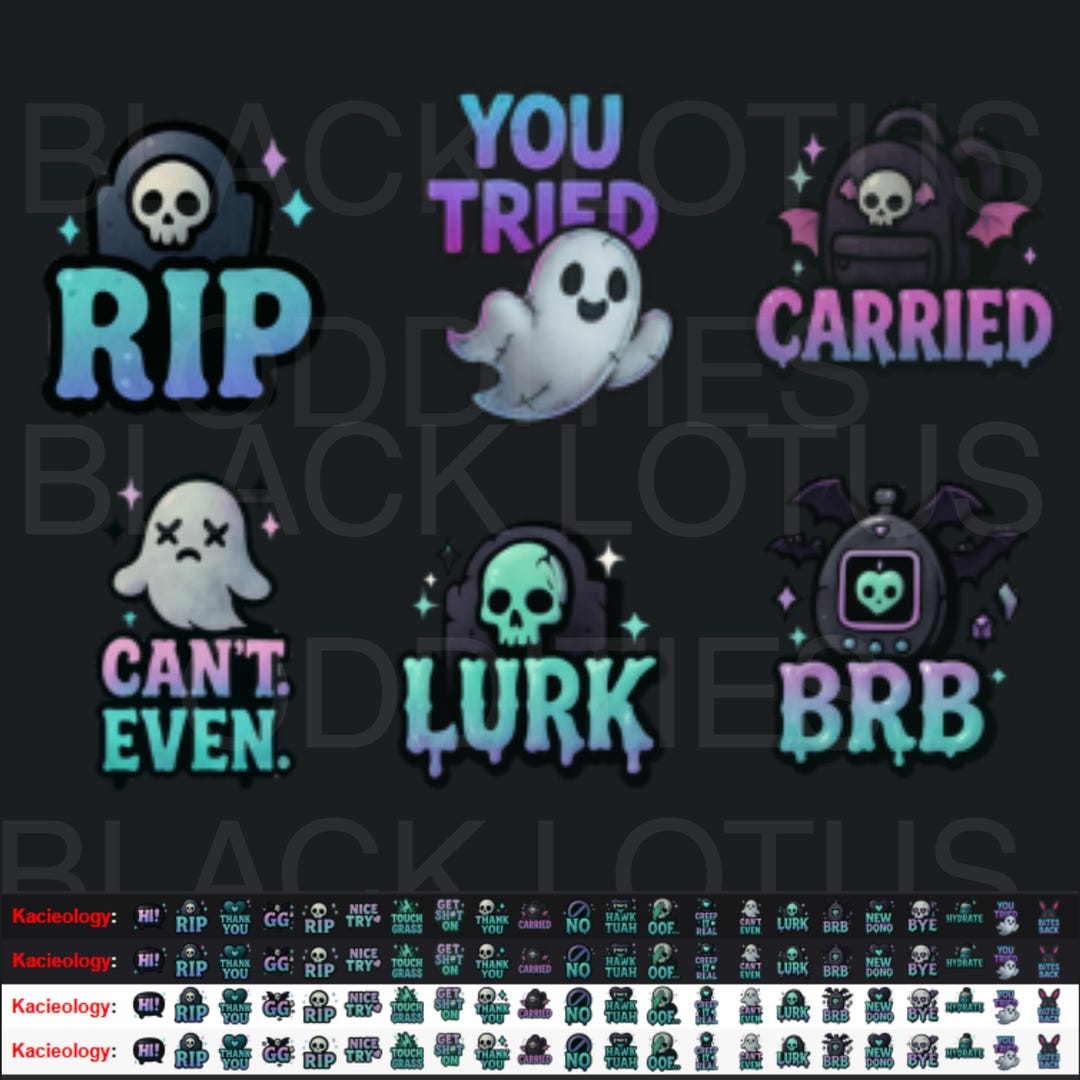 Pastel Goth Twitch Emotes – Creepy Cute Horror Gamer Stream Pack ...