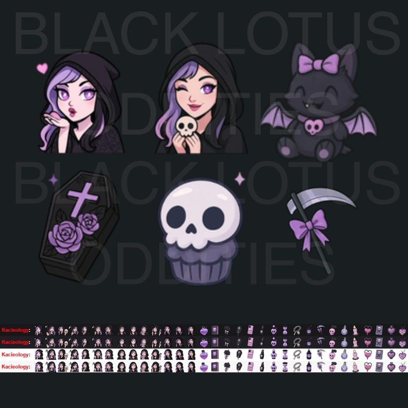 Pastel Goth Twitch Emotes: Kawaii Horror Streamer Set (55 Pngs - Etsy