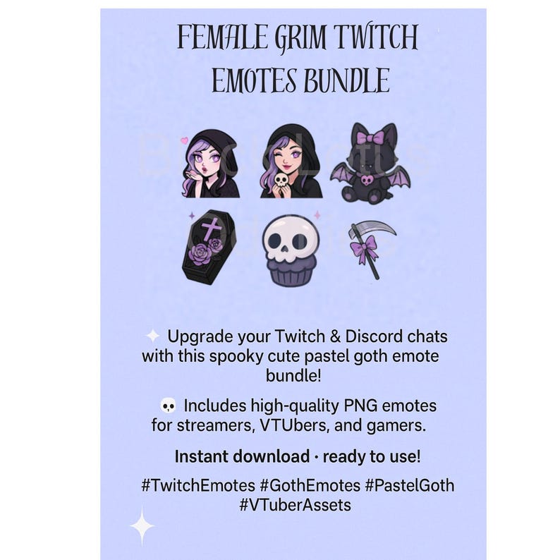 Pastel Goth Twitch Emotes: Kawaii Horror Streamer Set (55 Pngs - Etsy