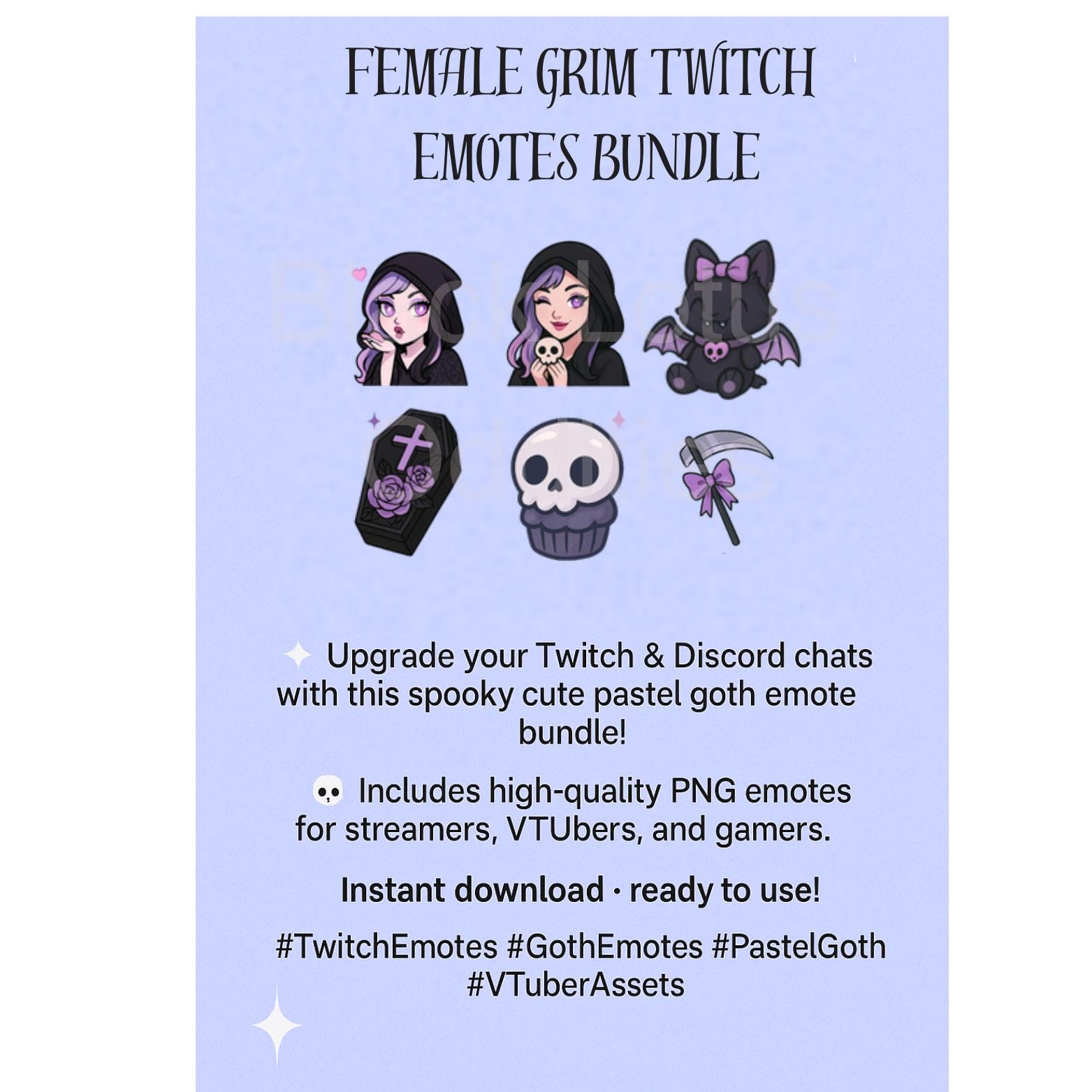 Pastel Goth Twitch Emotes: Kawaii Horror Streamer Set (55 Pngs - Etsy