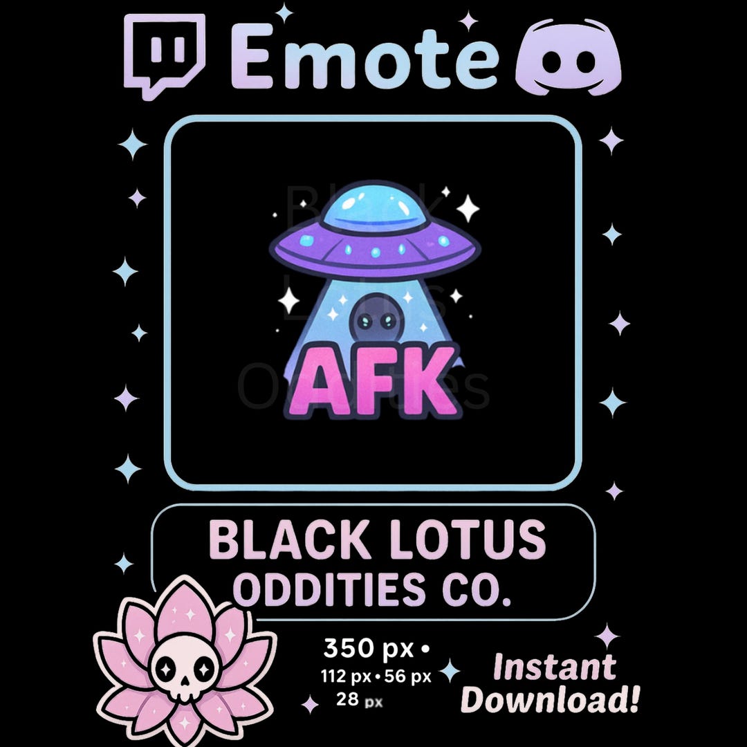 AFK Alien Emote – Pastel Gamer PNG for Twitch, Discord & Sublimation ...