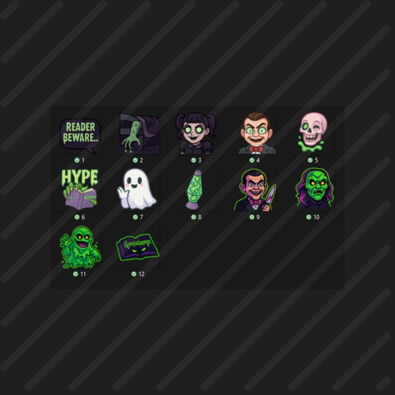 12 Goosebumps-inspired Emotes | Kawaii Horror Twitch & Discord Emotes ...