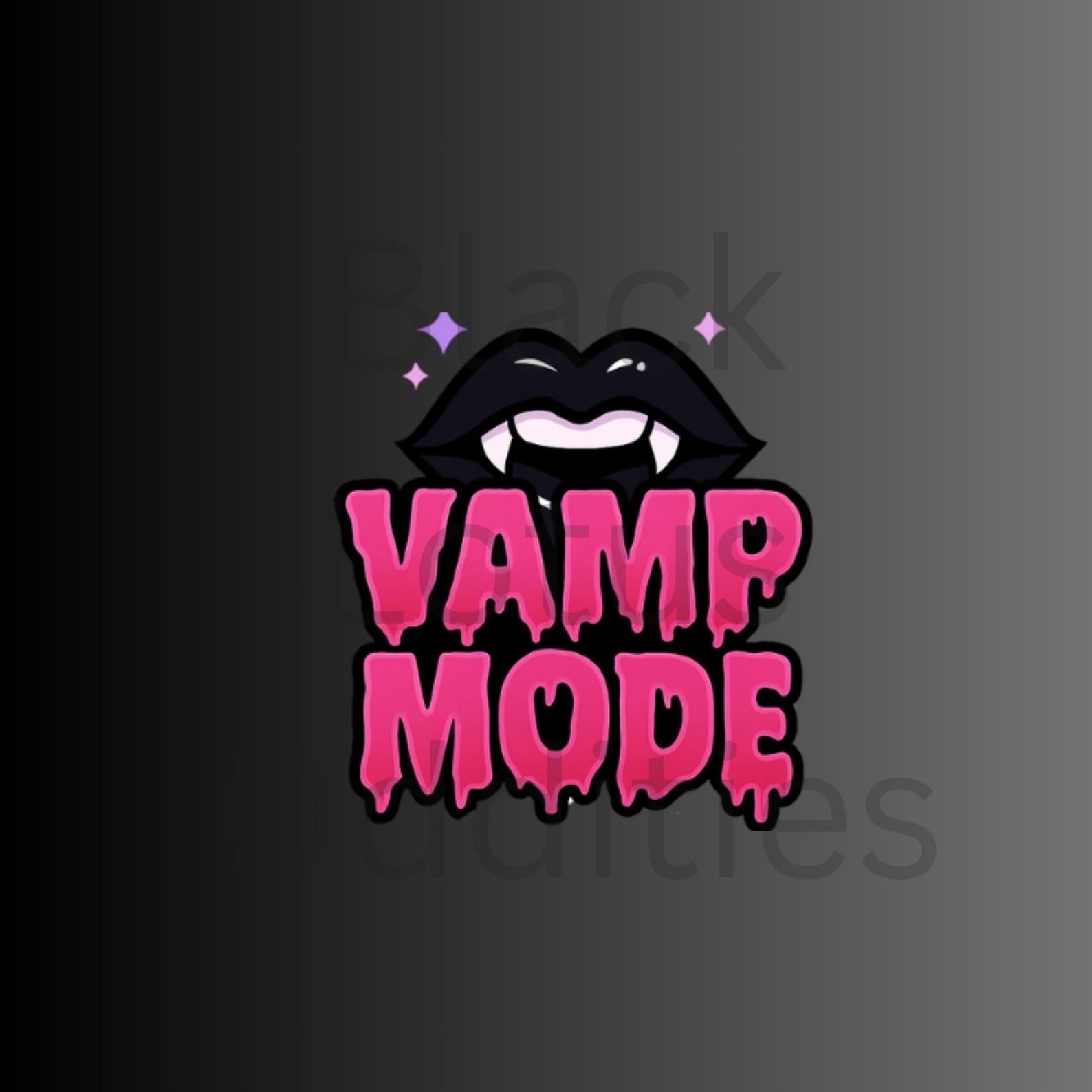 VAMP MODE Emote PNG | Gothic Lips + Fangs Digital Art for Stream ...