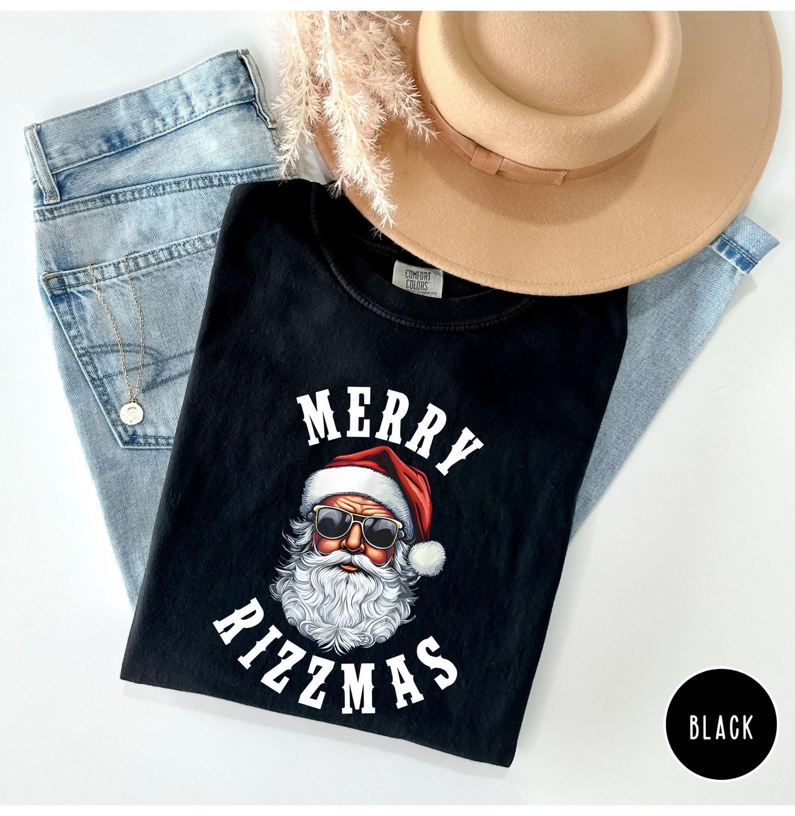 Merry Rizzmas Funny Christmas Santa Rizz Comfort Colors T-shirt, Funny ...