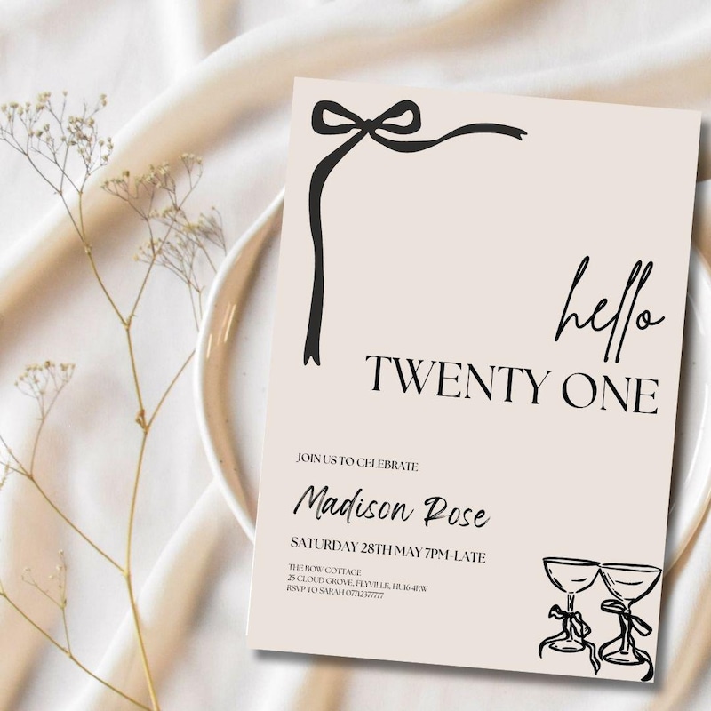 Birthday Invites 21st - Etsy