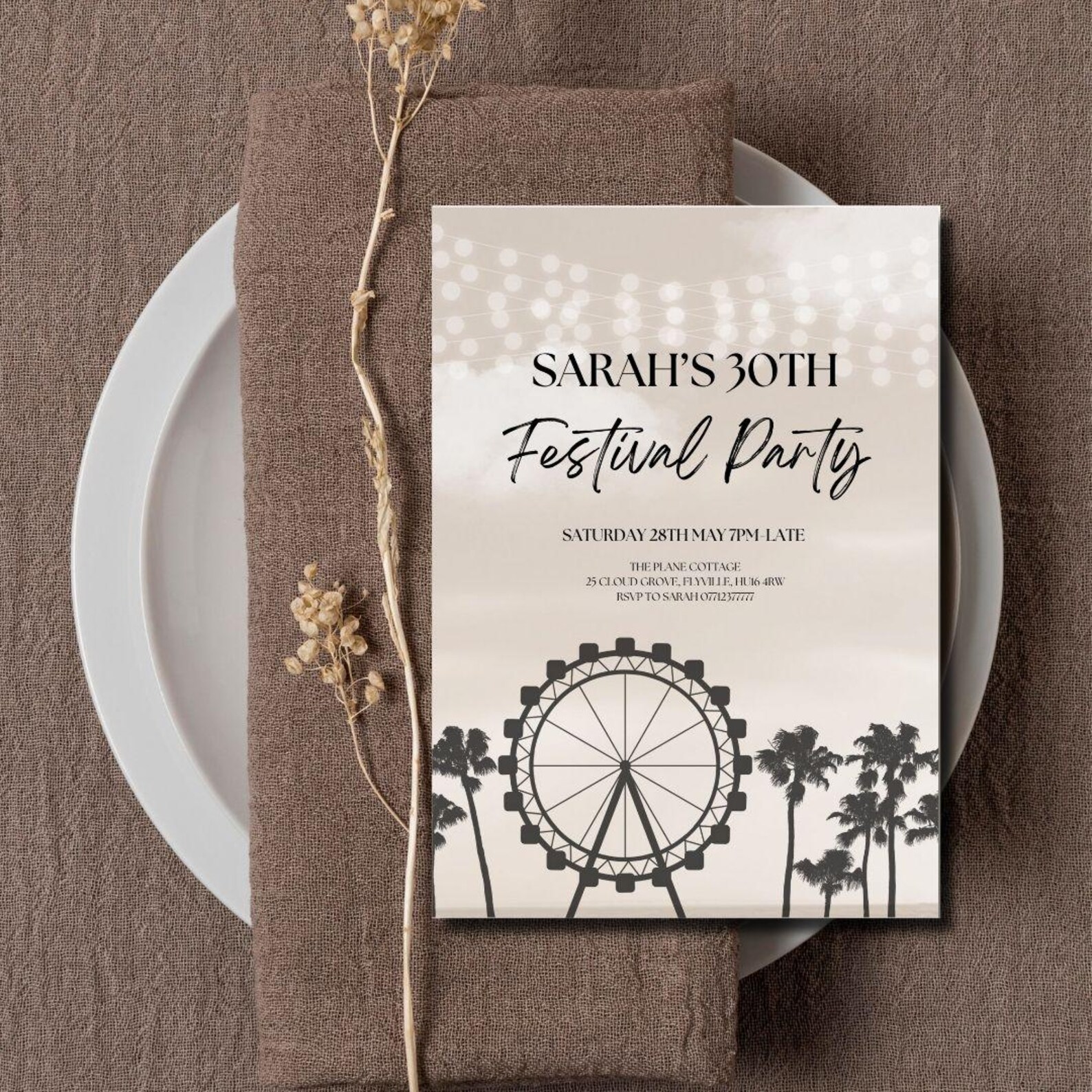 Festival Birthday Invitation Template, Editable Carnival Birthday ...