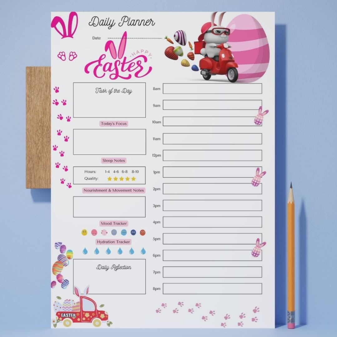 Easter Daily Planner, Easter Planner - April Page Journal Printable ...