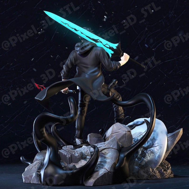 Solo Leveling STL Model, 3D Printable Solo Leveling Figure, Solo ...