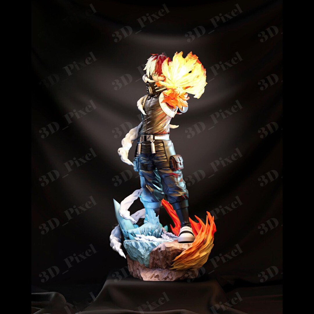 Shoto Todoroki STL Model, 3D Printable My Hero Academia Figure, My Hero ...