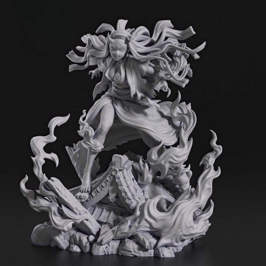Nezuko STL File, 3D Printable Demon Slayer Figure, Demon Slayer 3D ...