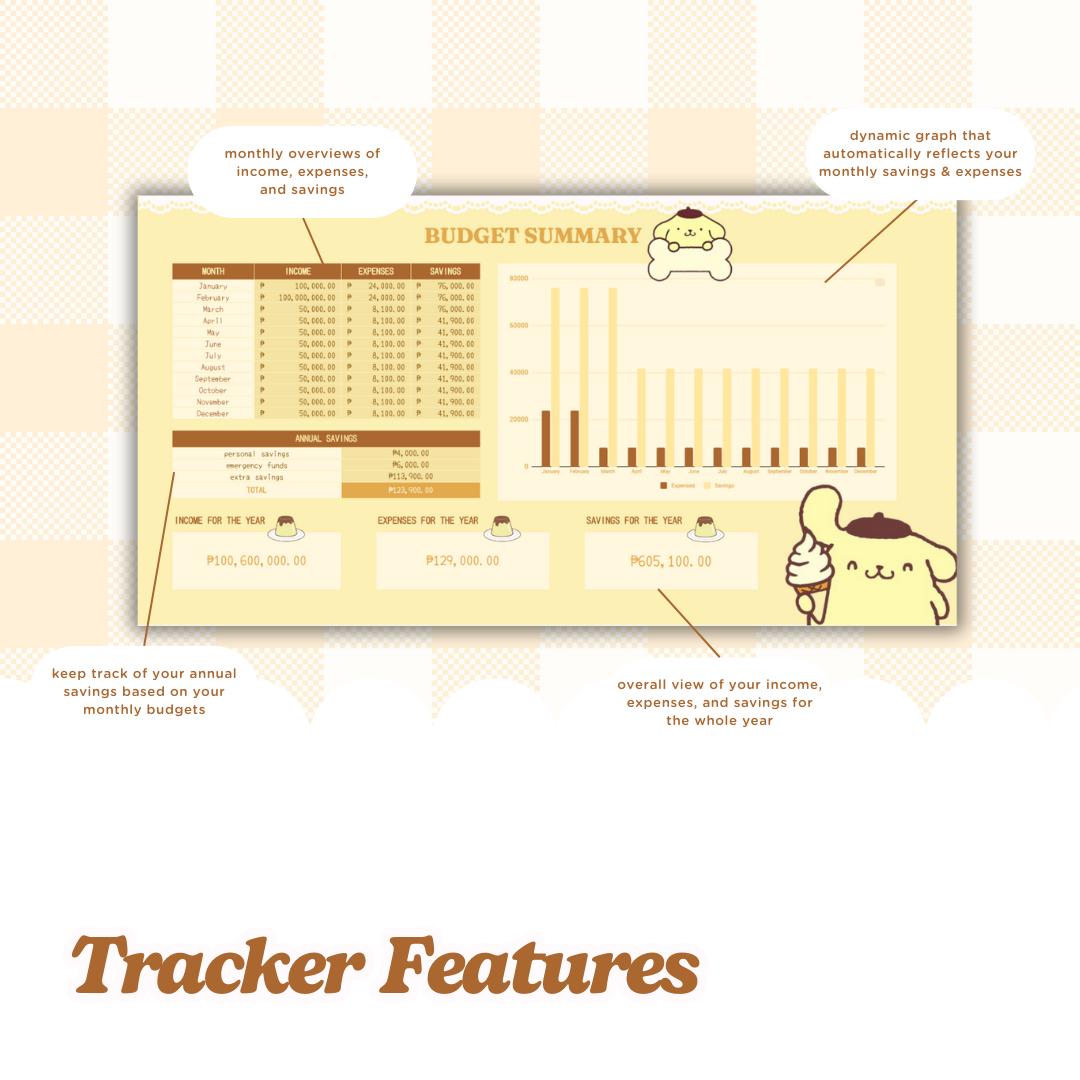 PURIN: Cute Expense & Budget Financial Tracker for Google Sheets - Etsy