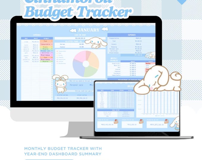 CINNA: Cute Expense & Budget Financial Tracker for Google Sheets - Etsy