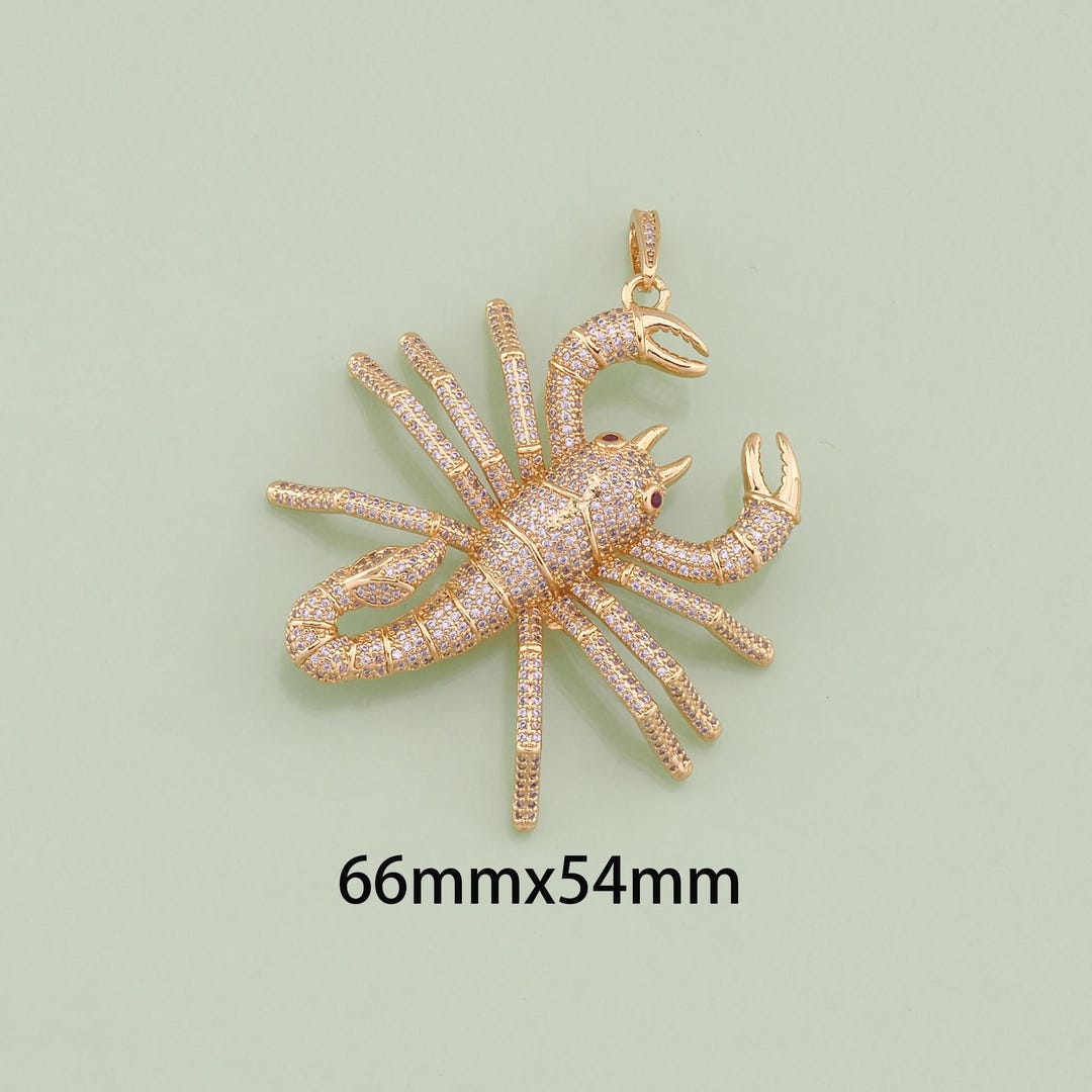 18K Gold Filled Big Scorpion Pendant,dainty Scorpion Charm Bracelet ...