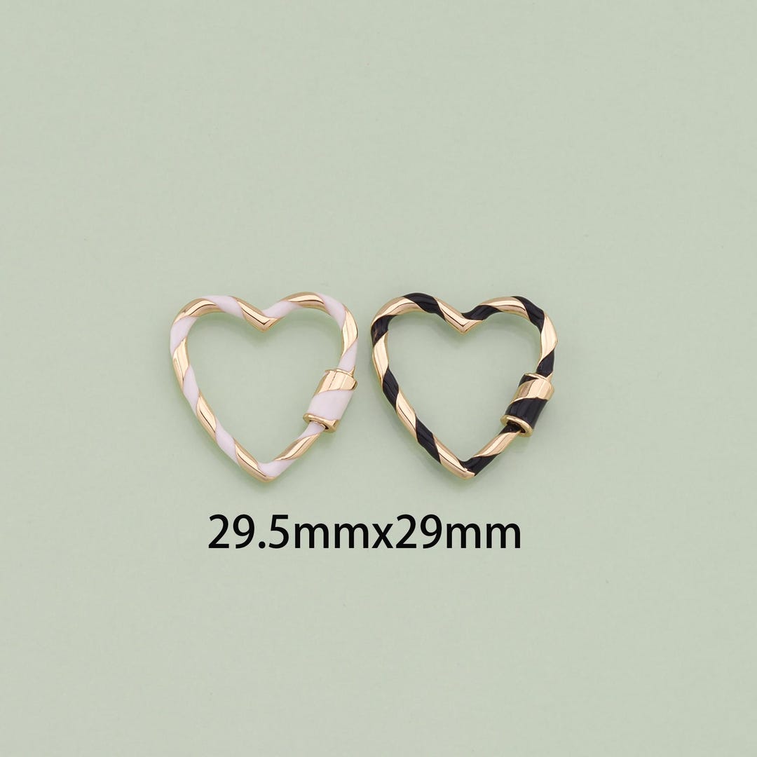 18K Gold Filled Enamel Heart Clasp, DIY Jewelry Finding - Etsy