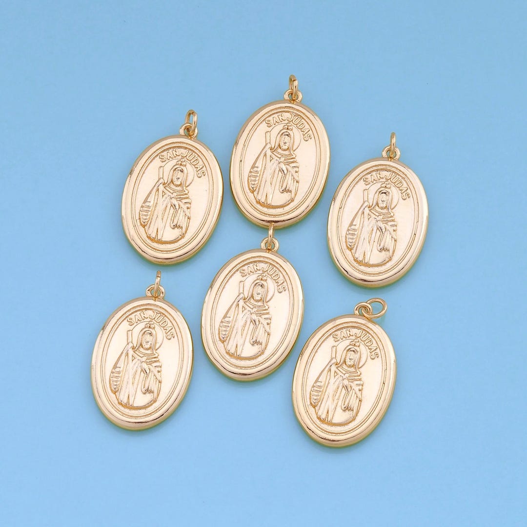 18K Gold Filled Oval Jesus Pendant, DIY Jewelry Making - Etsy