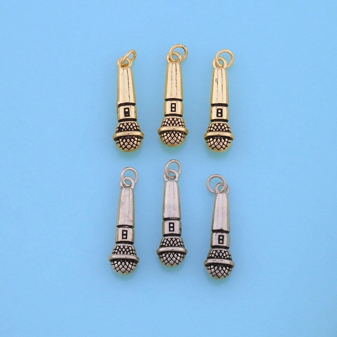 18K Gold Filled Microphone Pendant,microphone Charm Bracelet Necklace ...