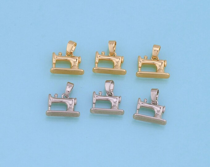 Gold Sewing Machine Pendant,18k Gold Filled Sewing Machine Charm,sewing ...