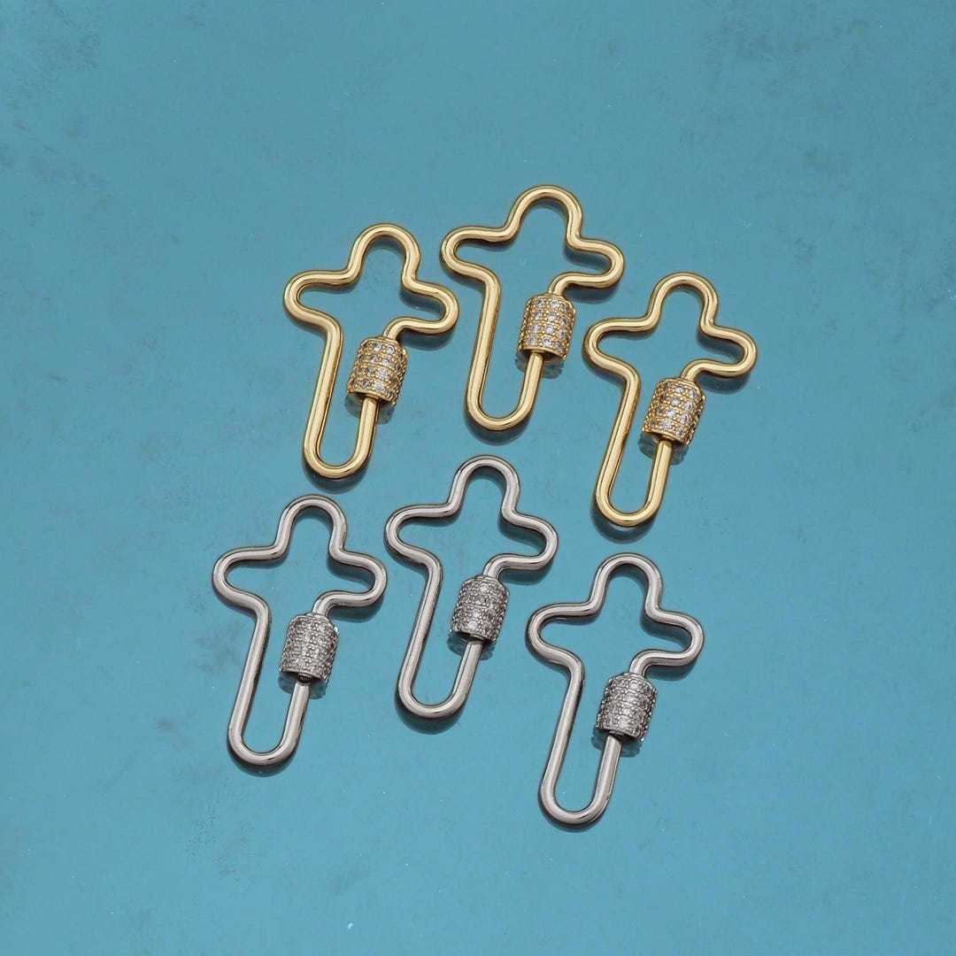 18K Gold Filled Cross Clasp,carabiner Clasp,screw Clasps for DIY ...
