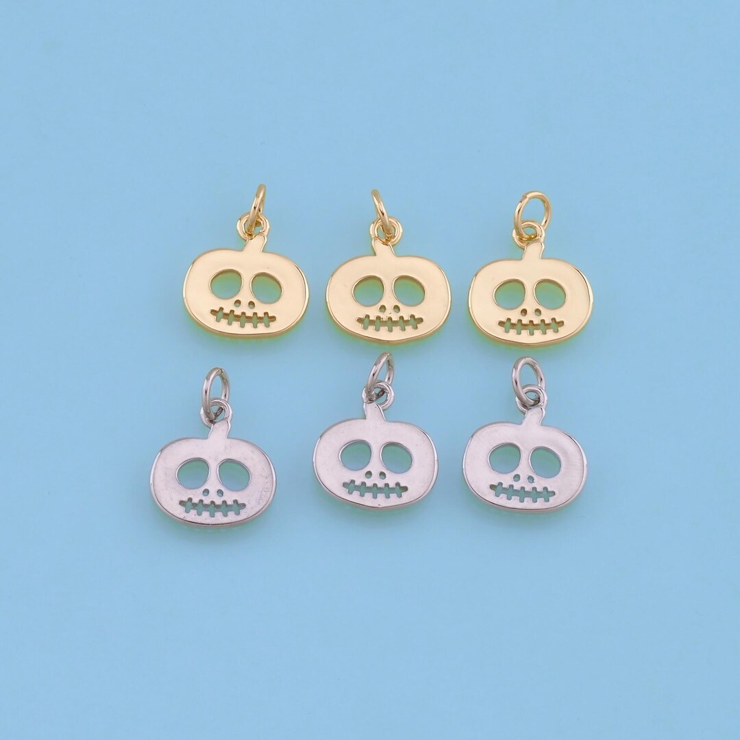 18K Gold Filled Pumpkin Pendant, Halloween DIY Charm - Etsy