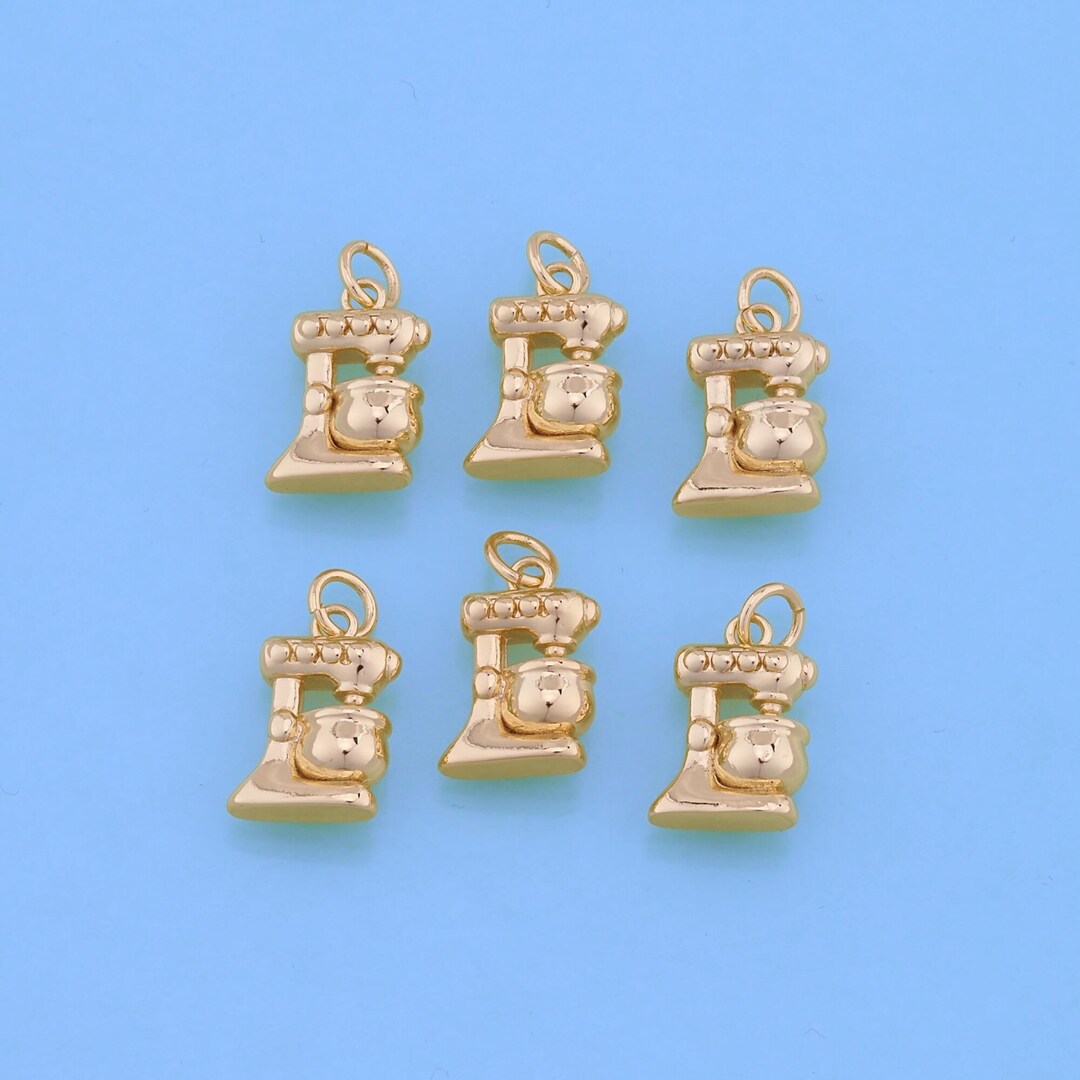 18K Gold Filled Coffee Machine Pendant,charm Bracelet Necklace for DIY ...