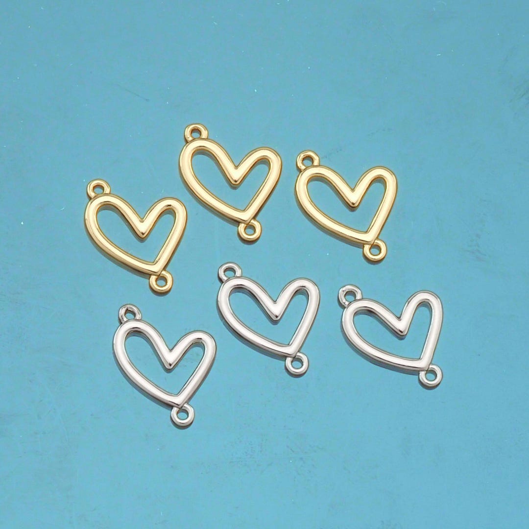18K Gold Filled Tiny Heart Connector, DIY Jewelry Supply - Etsy