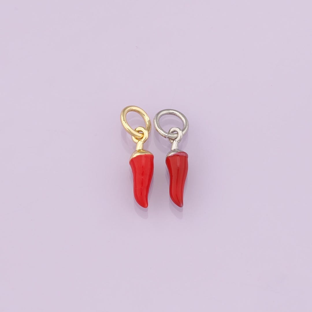 18K Gold Filled Enamel Chili Pendant,chili Charm Bracelet Necklace for ...