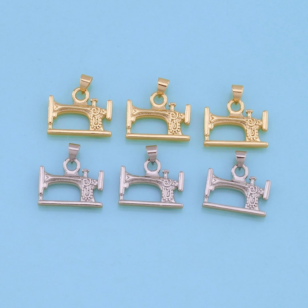 18K Gold Filled Sewing Machine Pendant,dainty Sewing Machine Charm ...