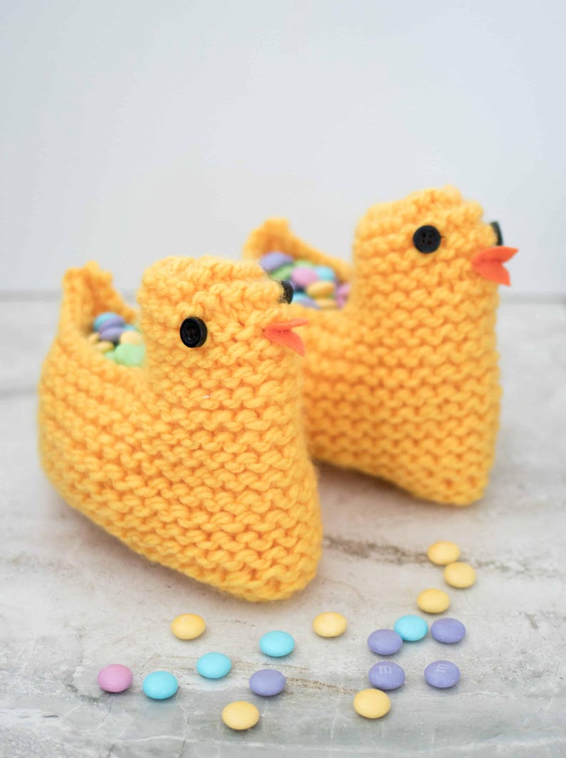 Easy Easter Chick Basket Knitting Pattern - Etsy