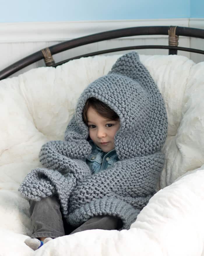 Easy Kids Hooded Blanket Knitting Pattern - Etsy