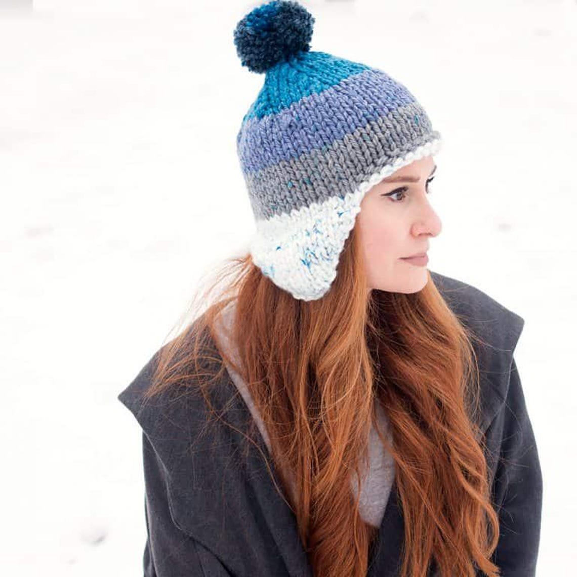 Womens Flat Knit Thick & Quick Hat Knitting Pattern - Etsy