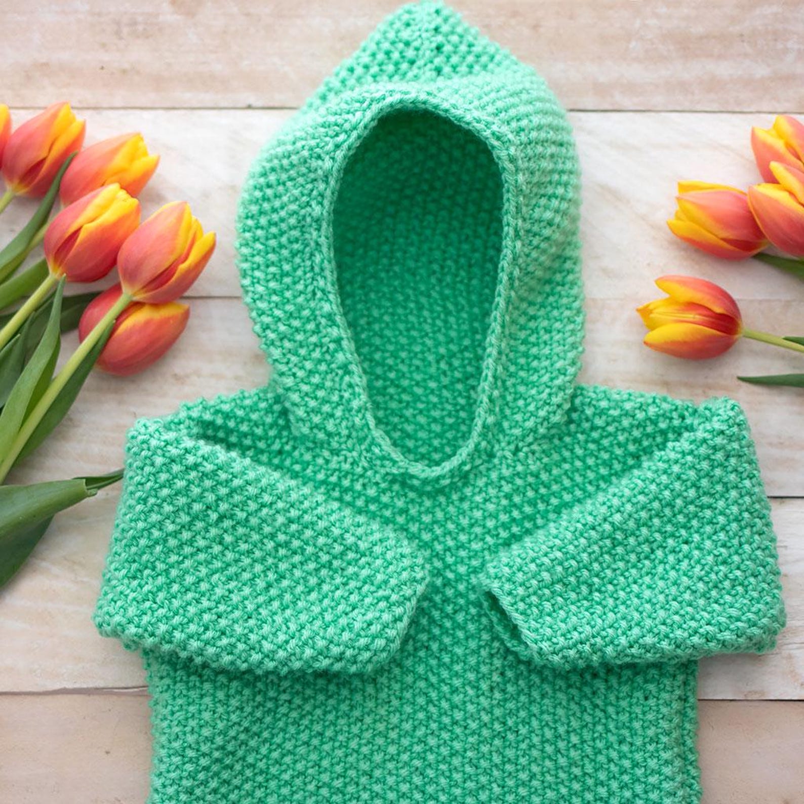 Seed Stitch Hooded Baby Sweater Knitting Pattern - Etsy