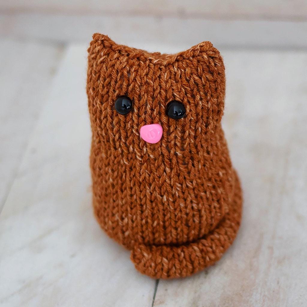 Easy Flat Knit Plush Cat Knitting Pattern - Etsy