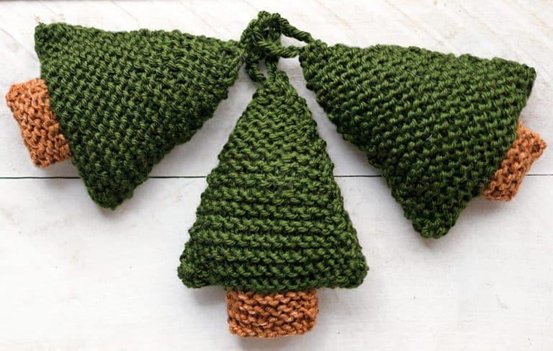 Flat Knit Christmas Trees Knitting Pattern - Etsy