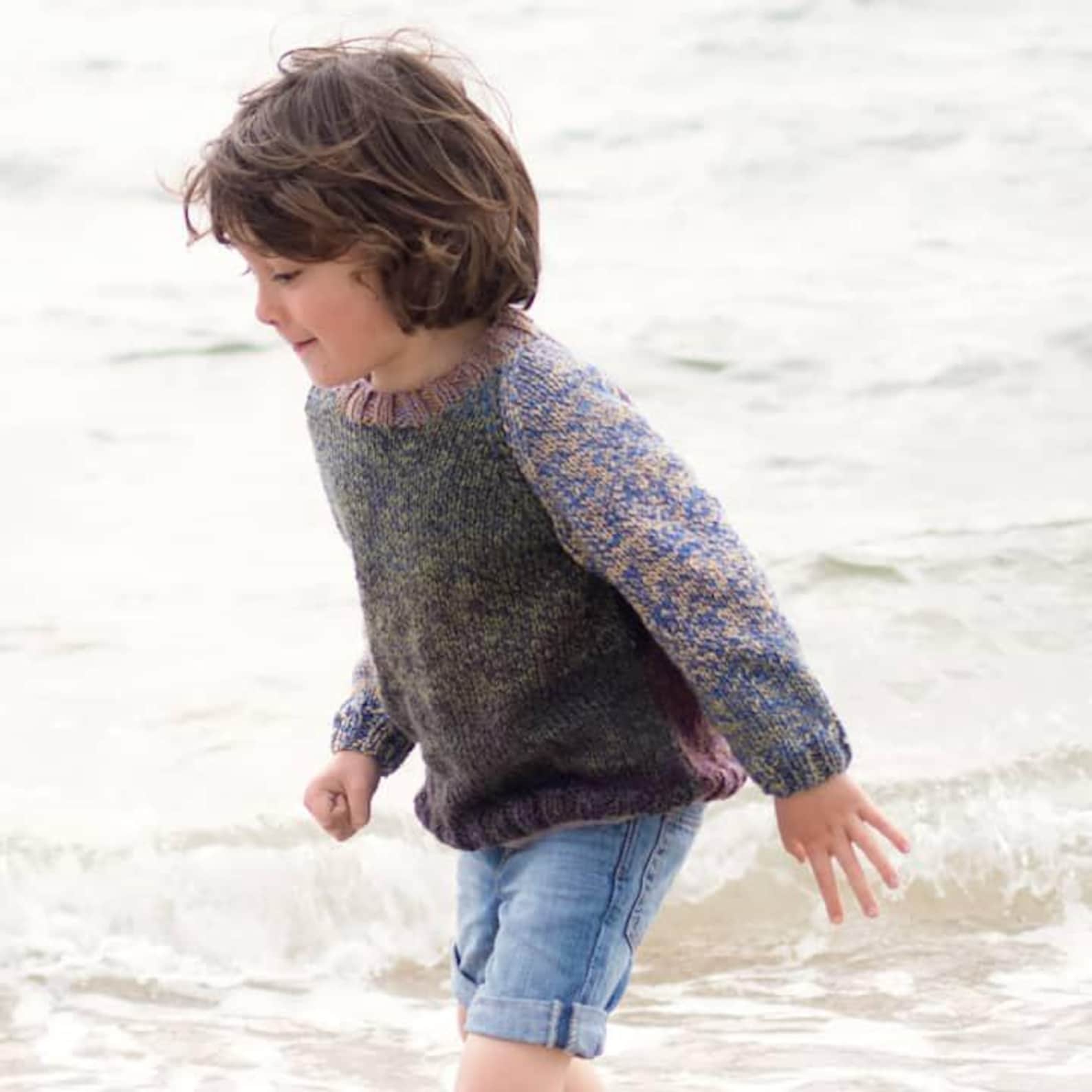 Kids Easy Sweater Knitting Pattern – Beginner Pullover Sizes 4–10 – PDF ...