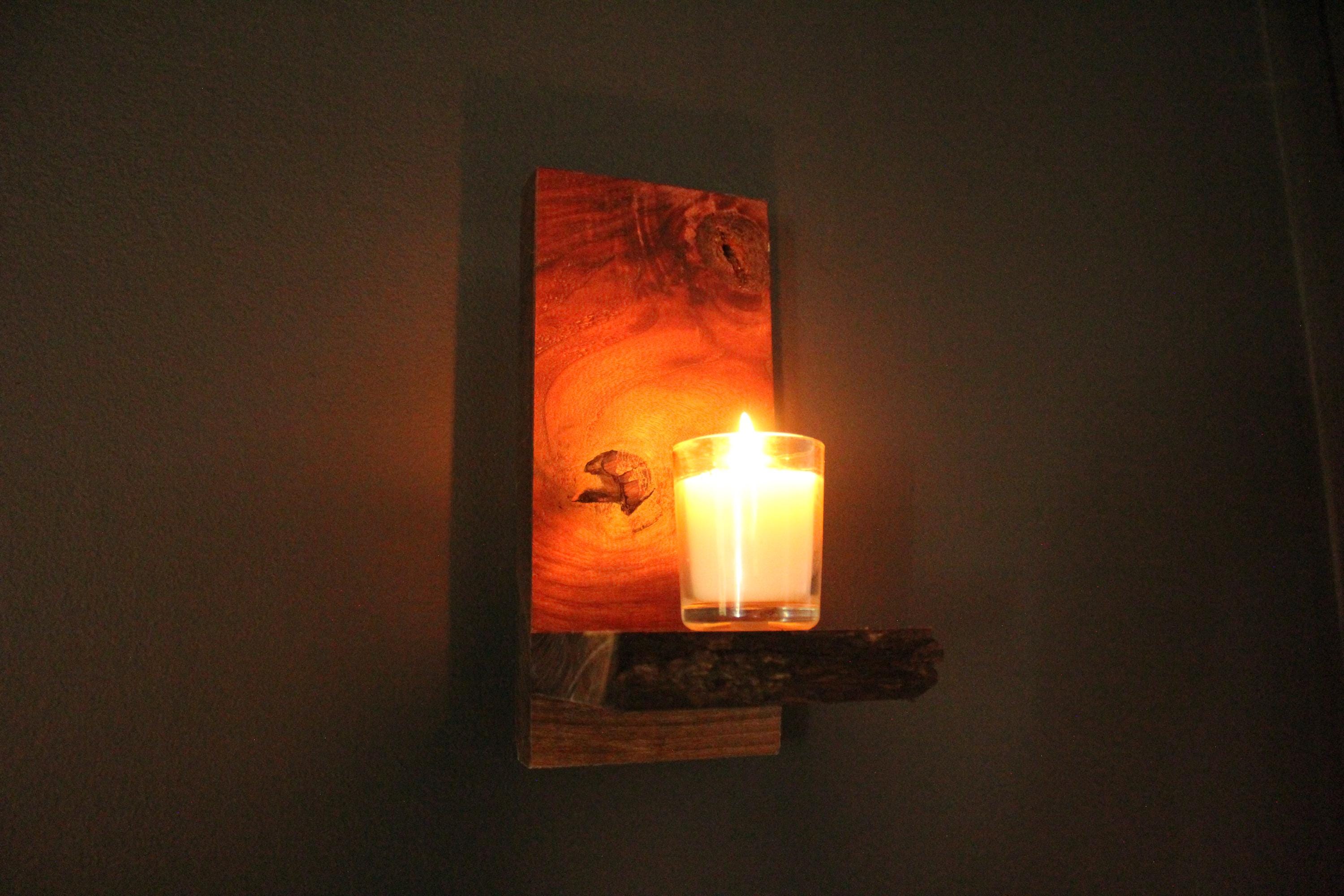 PAIR Walnut Live Edge Wall Sconce - Etsy