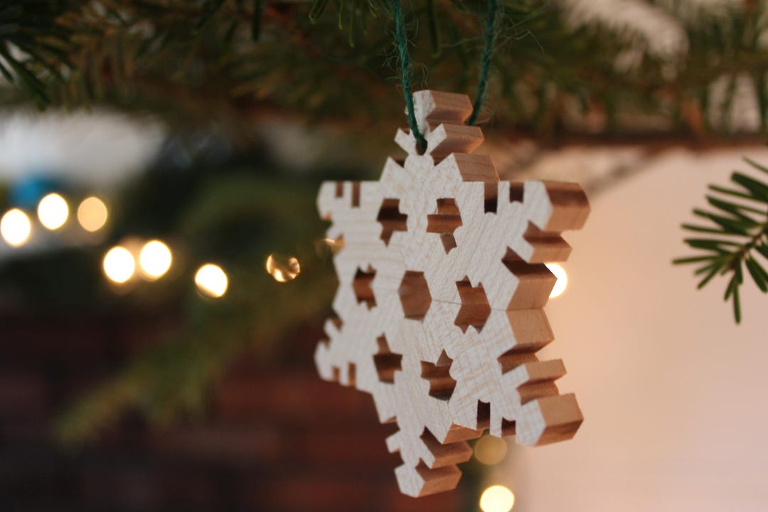 Handcrafted Wooden Snowflake Ornaments - Etsy