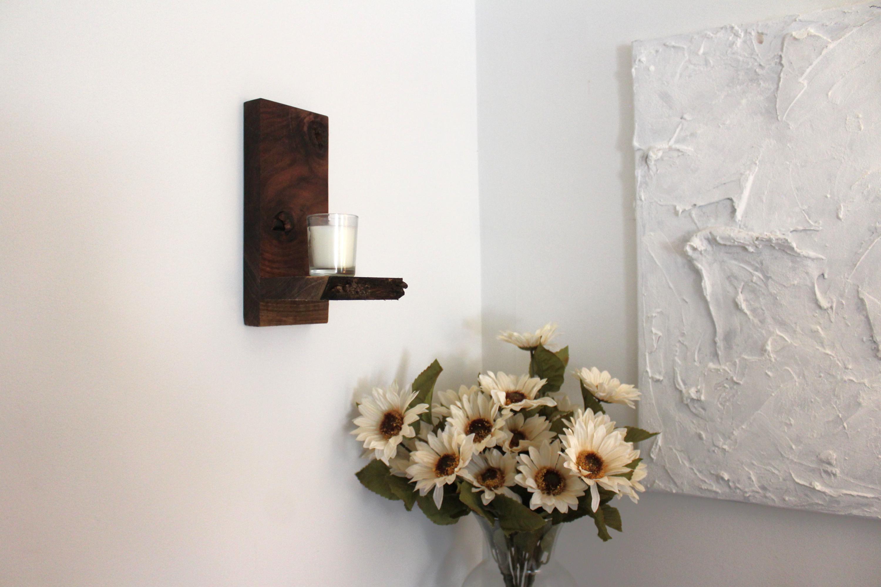 PAIR Walnut Live Edge Wall Sconce - Etsy