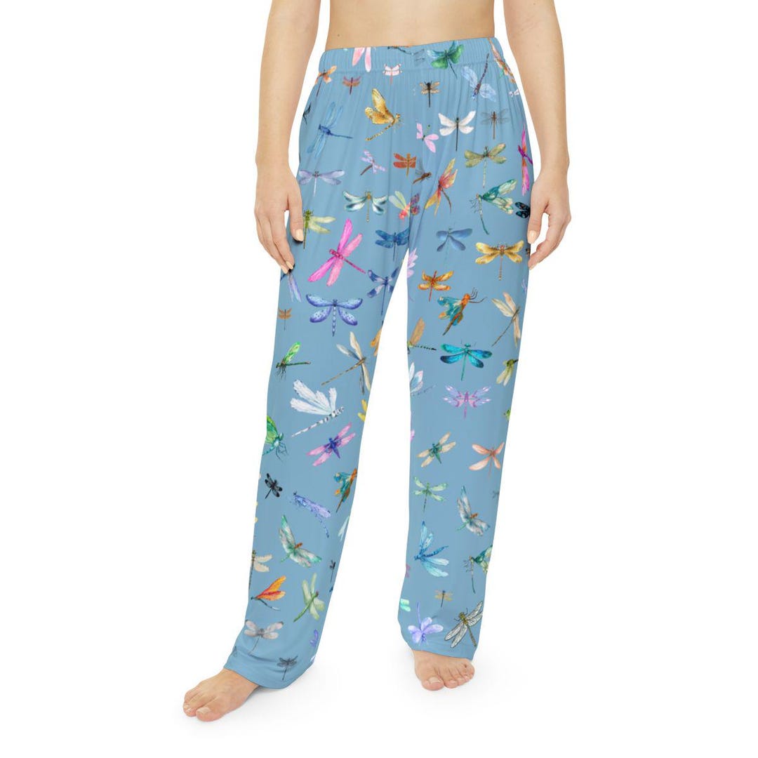 Dragonfly Pajama Pants AOP, Cozy Fall Winter Spring Summer Wear, Modern ...