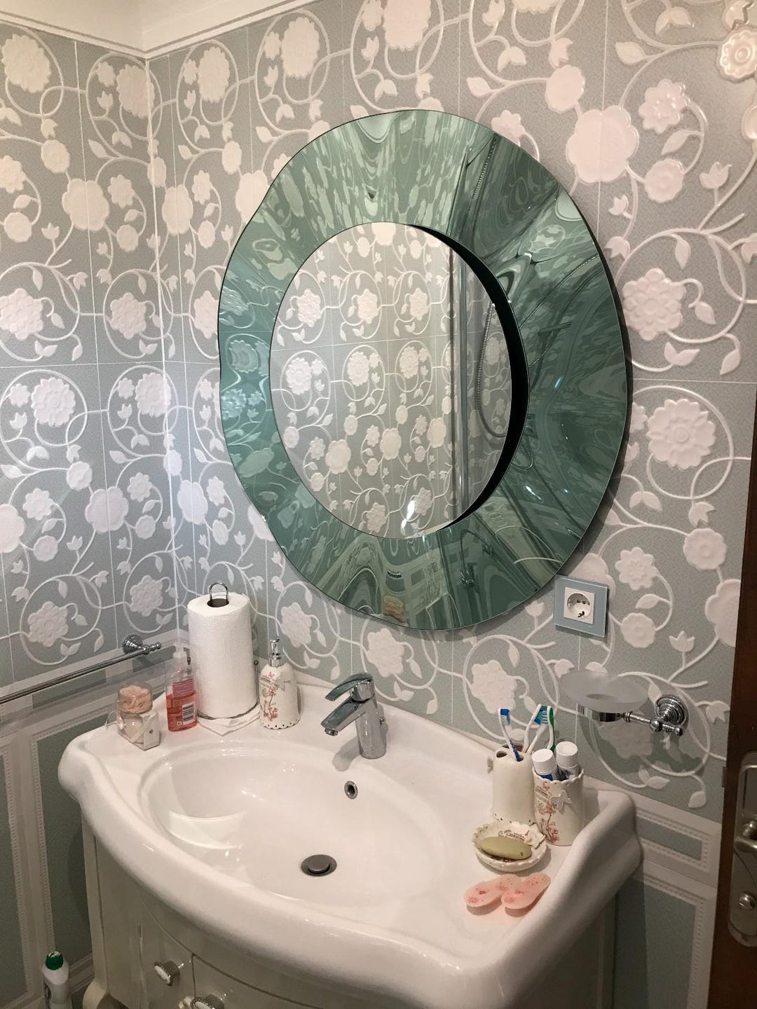 Shiny Mirror, Curved Mirror, Bathroom Mirror, Bedroom Mirror, Makeup ...
