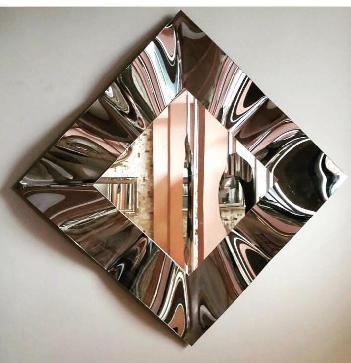 Shiny Mirror, Curved Mirror, Bathroom Mirror, Bedroom Mirror, Makeup ...