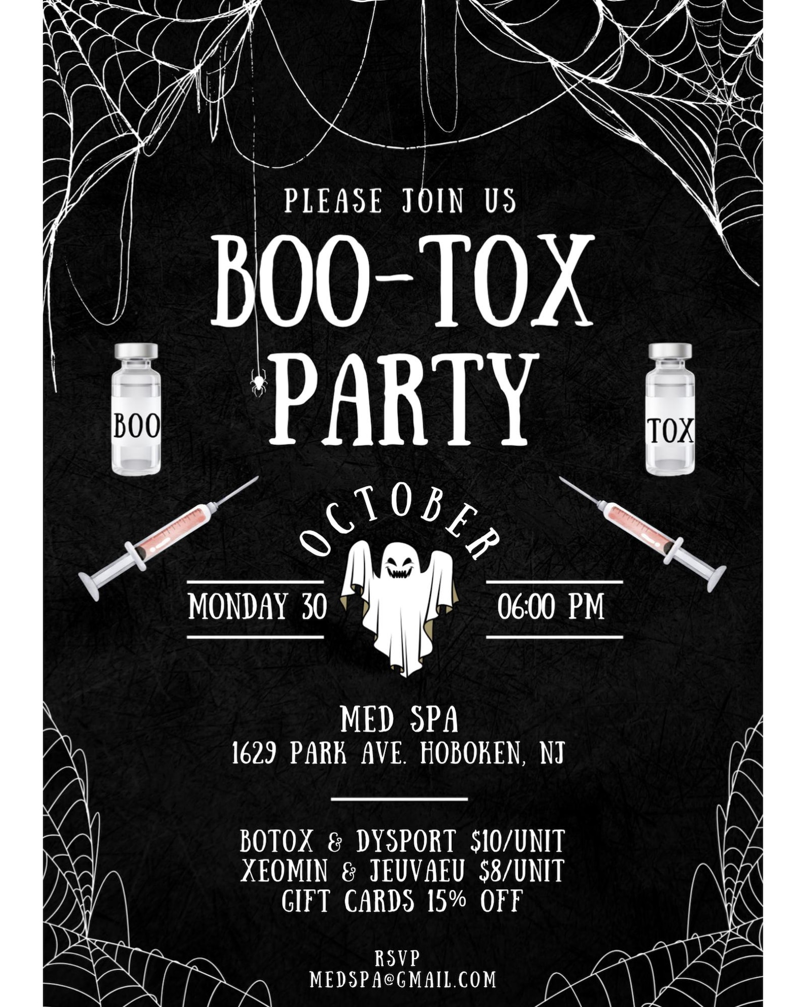 Halloween Boo-tox Party Invite | Editable Digital Template | Botox Med ...