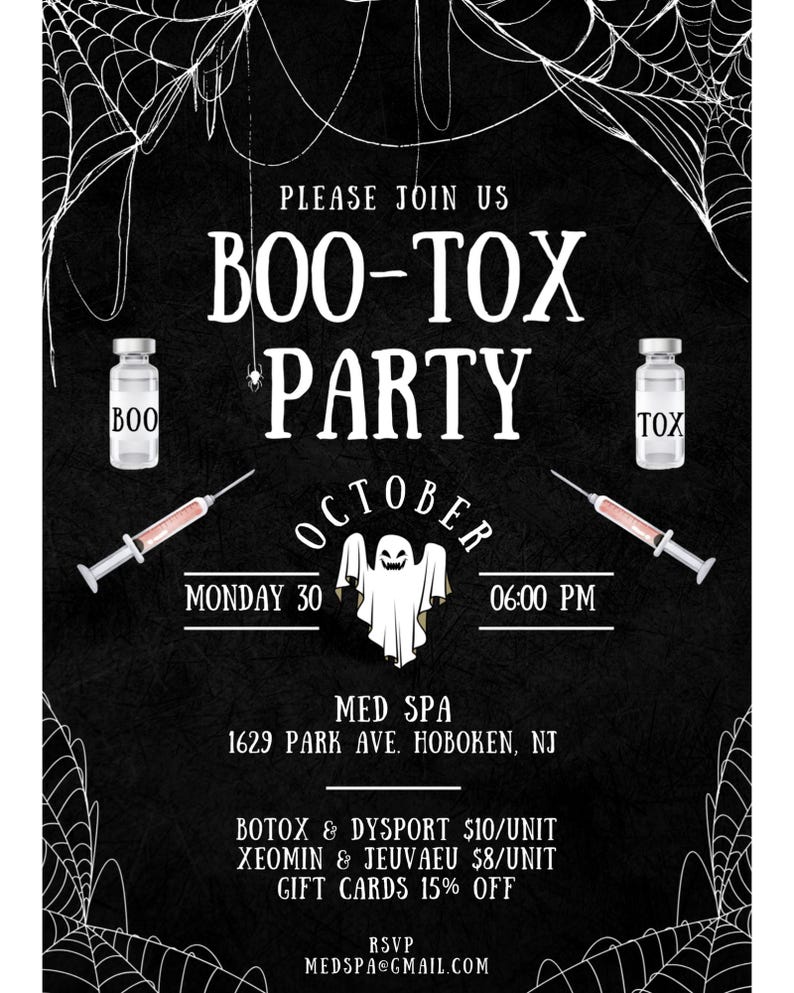 Halloween Boo-tox Party Invite | Editable Digital Template | Botox Med Spa Event Invitation - Etsy